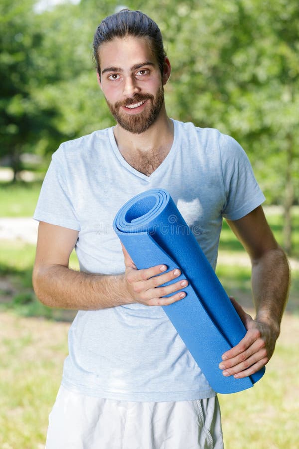 Jogging Active Man after Yoga Training Stock Image - Image of forest ...