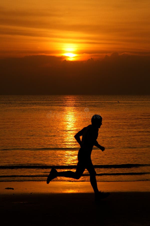 Jogging at Beach on Langkawi Island, Malaysia Stock Photo - Image of ...