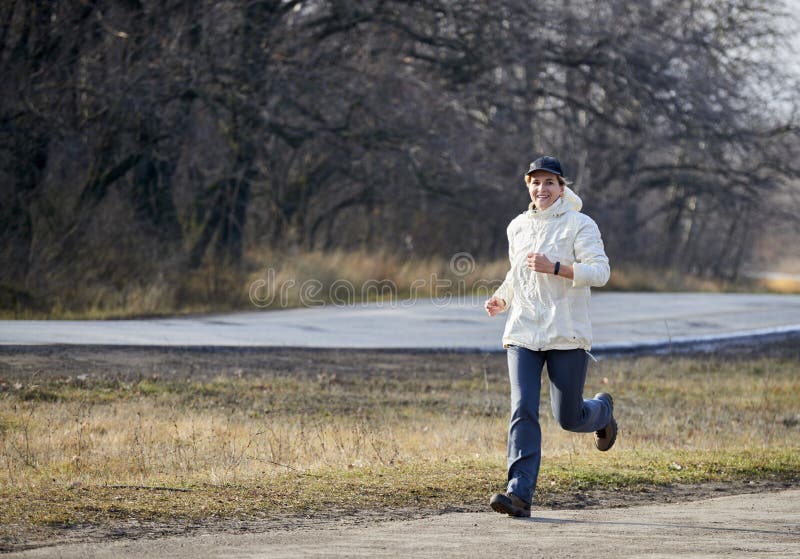 Single sport in the woods stock image. Image of healthy - 104851463