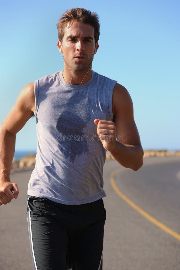 Jogging Keeps My Heart, Body and Mind in Great Shape. Handsome Young ...