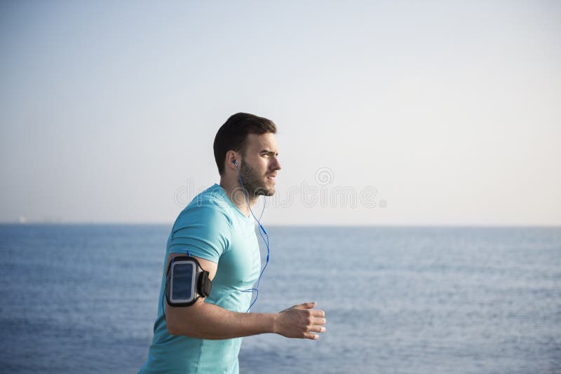 Jogging by man stock image. Image of endurance, leisure - 92113001