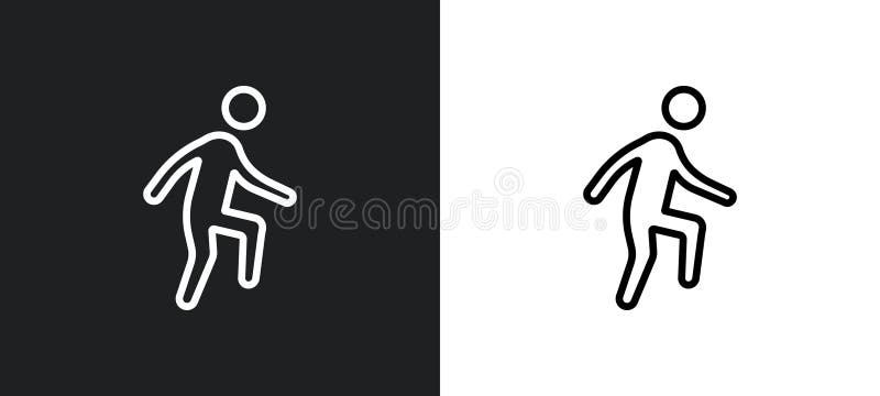Jogging Outline Icon in White and Black Colors. Jogging Flat Vector ...