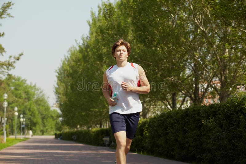 Jogging in park stock image. Image of human, lifestyle - 22465273