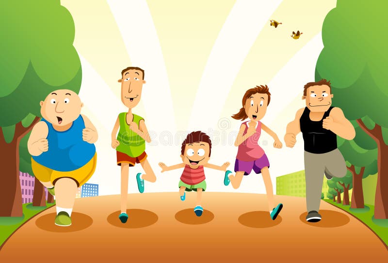 Morning Walk Cartoon