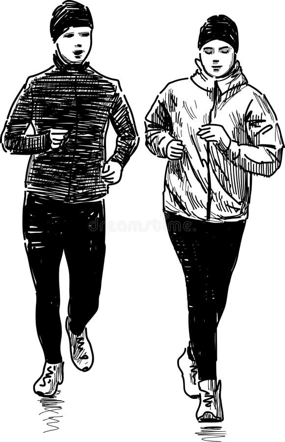 Jogging people stock vector. Illustration of persons - 38652744