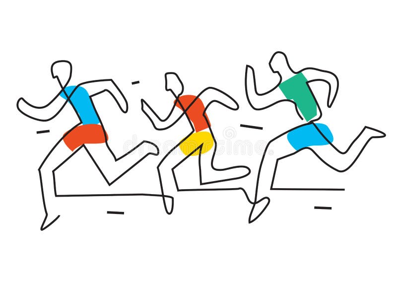 Three Runners Continuous Drawing Stock Illustrations – 14 Three Runners ...