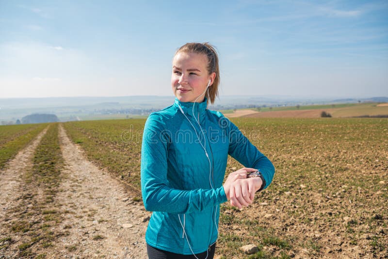 Jogging on Rural Trail at Spring Time Stock Photo - Image of spring ...