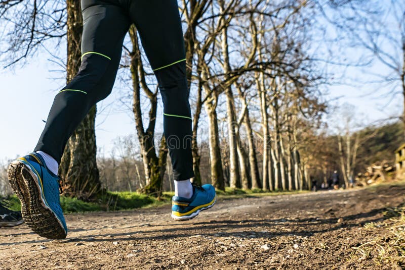 Jogging Scene in a Public Park Stock Image - Image of legs, jogging ...