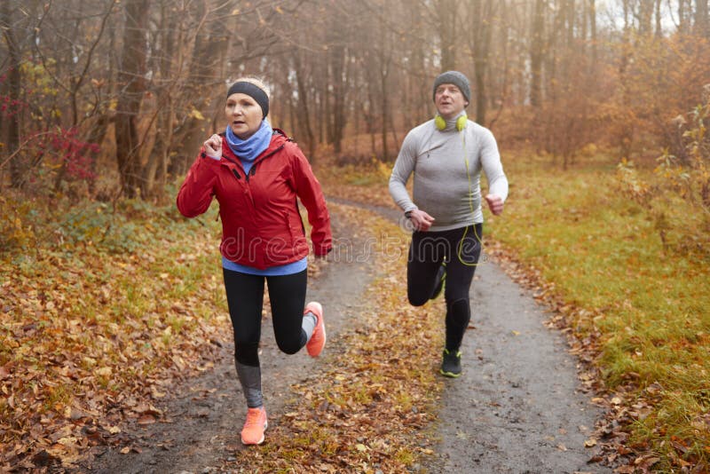 Jogging Time during the Autumn Stock Photo - Image of exercising ...