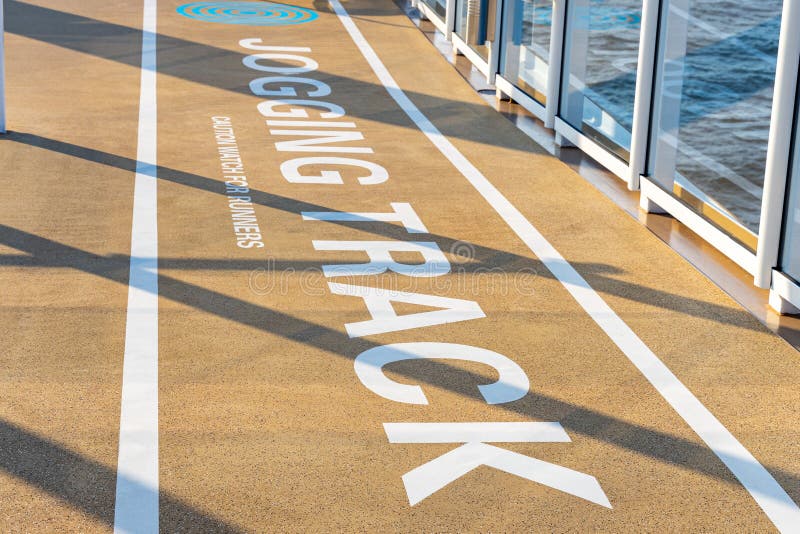 Jogging Track on Cruise Ship Stock Photo - Image of track, activity ...