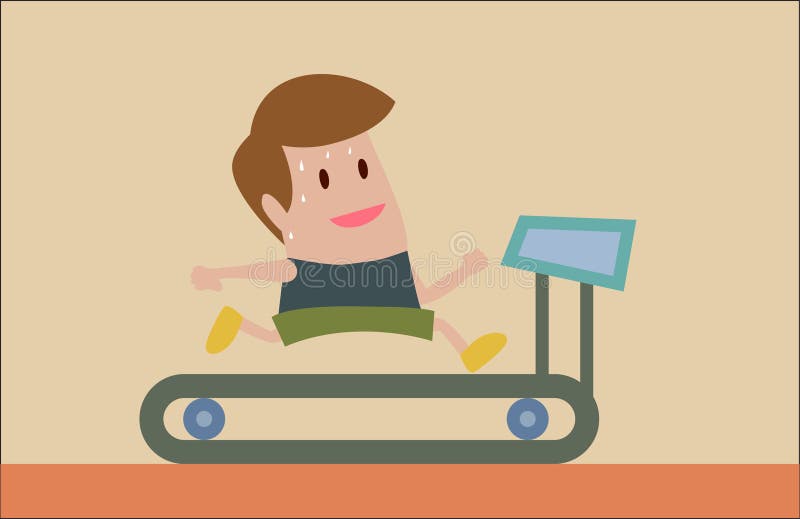 Jogging on Treadmill stock illustration. Illustration of stamina - 30935007