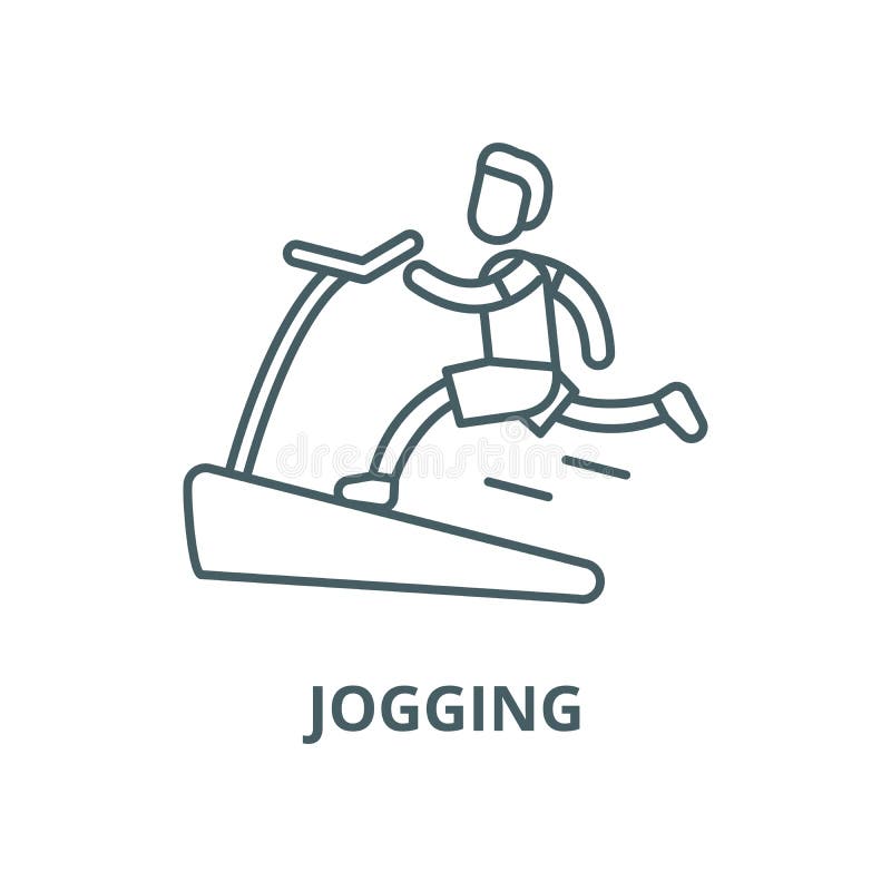 Jogging on the Treadmill Vector Line Icon, Linear Concept, Outline Sign ...