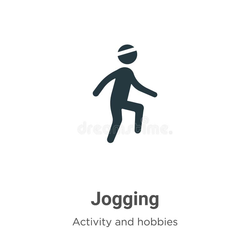Jogging Vector Icon on White Background. Flat Vector Jogging Icon ...