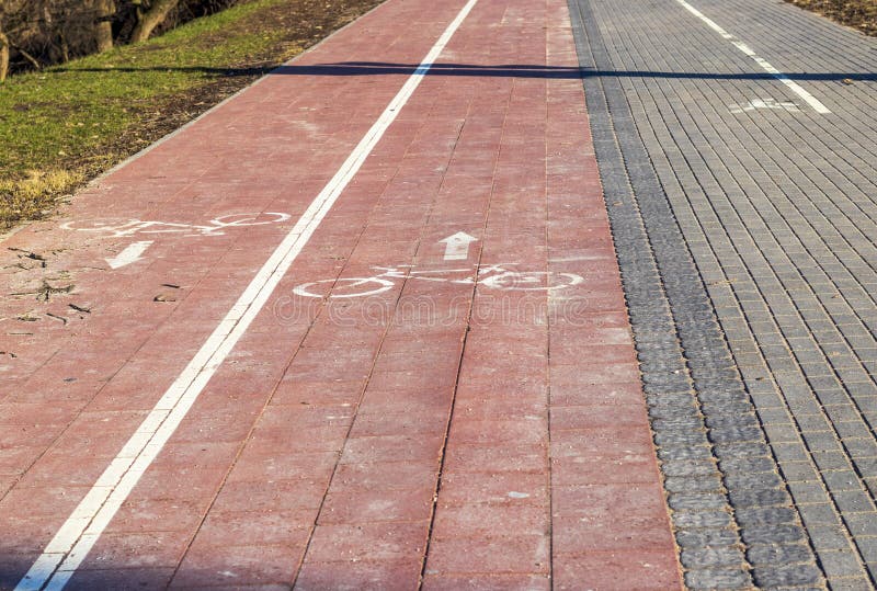 Jogging, Walking, Cycling Path in the Park. Activity Stock Image ...