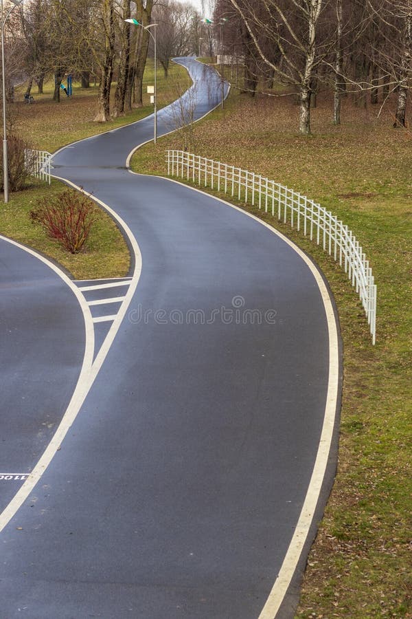 Jogging, Walking, Cycling Path in the Park. Sports Stock Image - Image ...