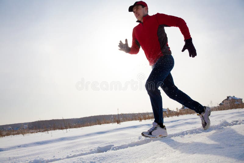Jogging in winter stock photo. Image of outdoors, exercising - 28106224