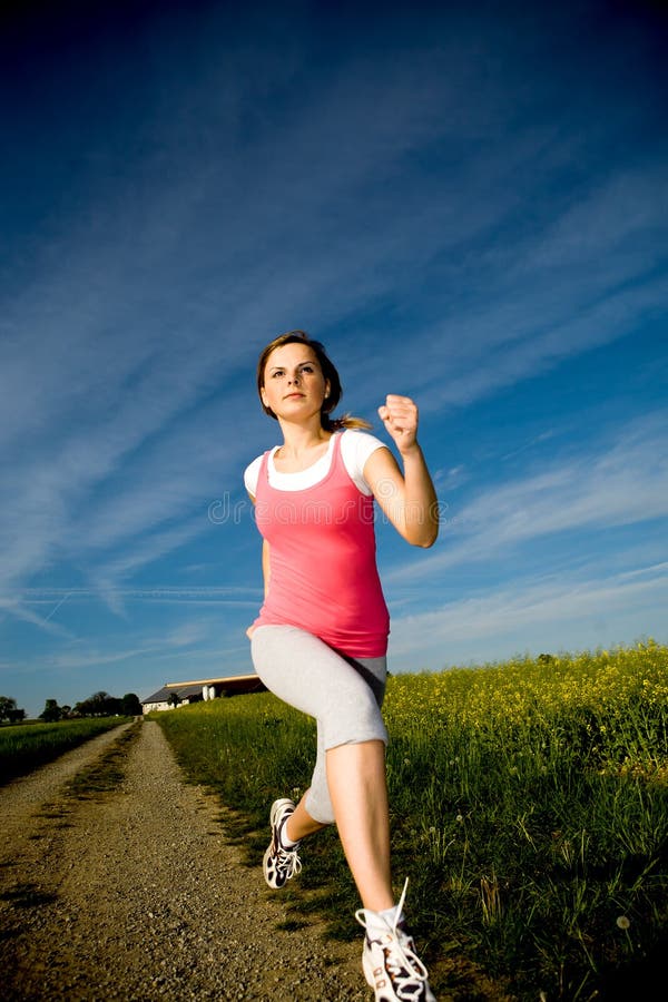 Jogging woman stock photo. Image of action, sports, break - 19904810