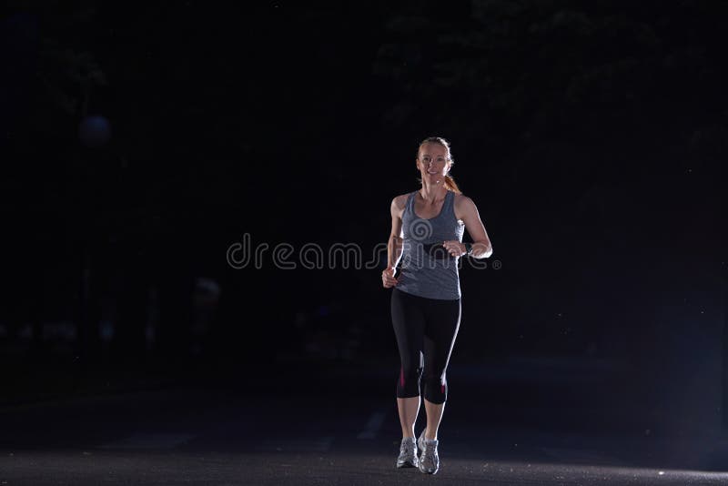 Jogging woman stock image. Image of copy, night, fresh - 60694109