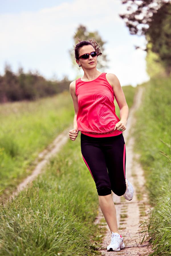 Jogging woman stock photo. Image of summer, nature, people - 31801590