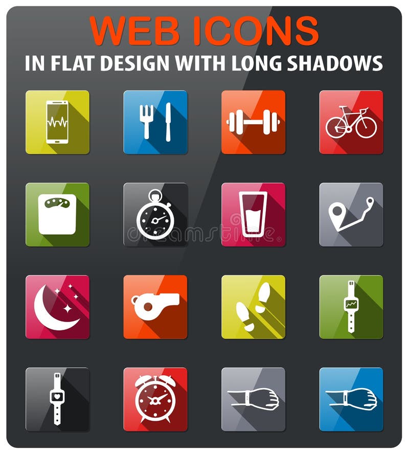 Jogging and Workout Simply Icons Stock Illustration - Illustration of ...