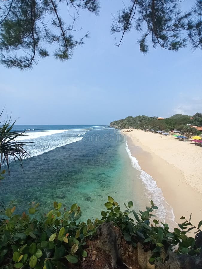 Jogja Beach white sand stock image. Image of beach, jogja - 346625689