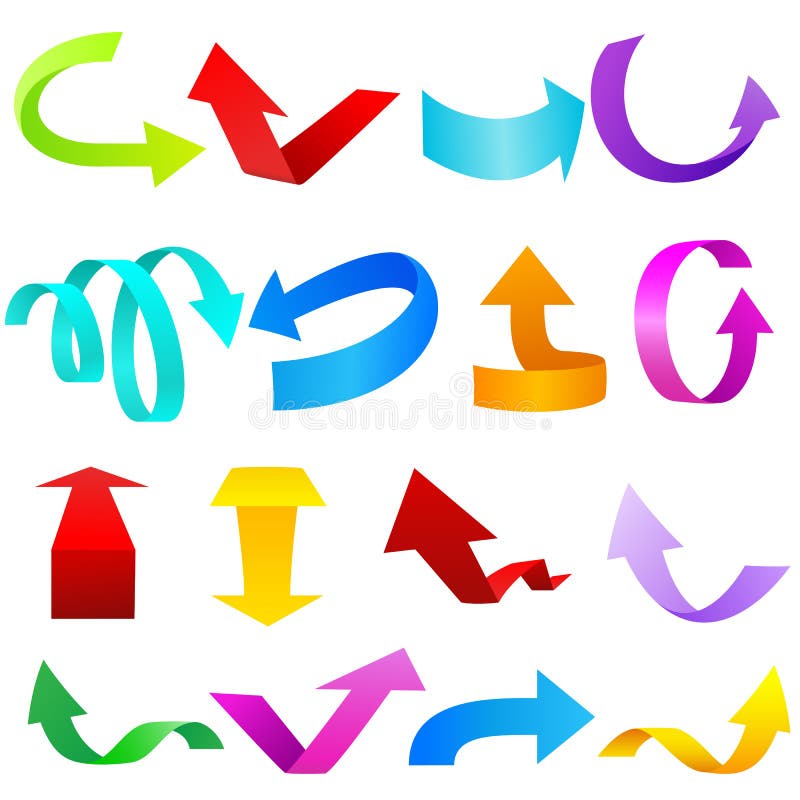 Jogo colorido da seta ilustração do vetor. Ilustração de carta - 27525164