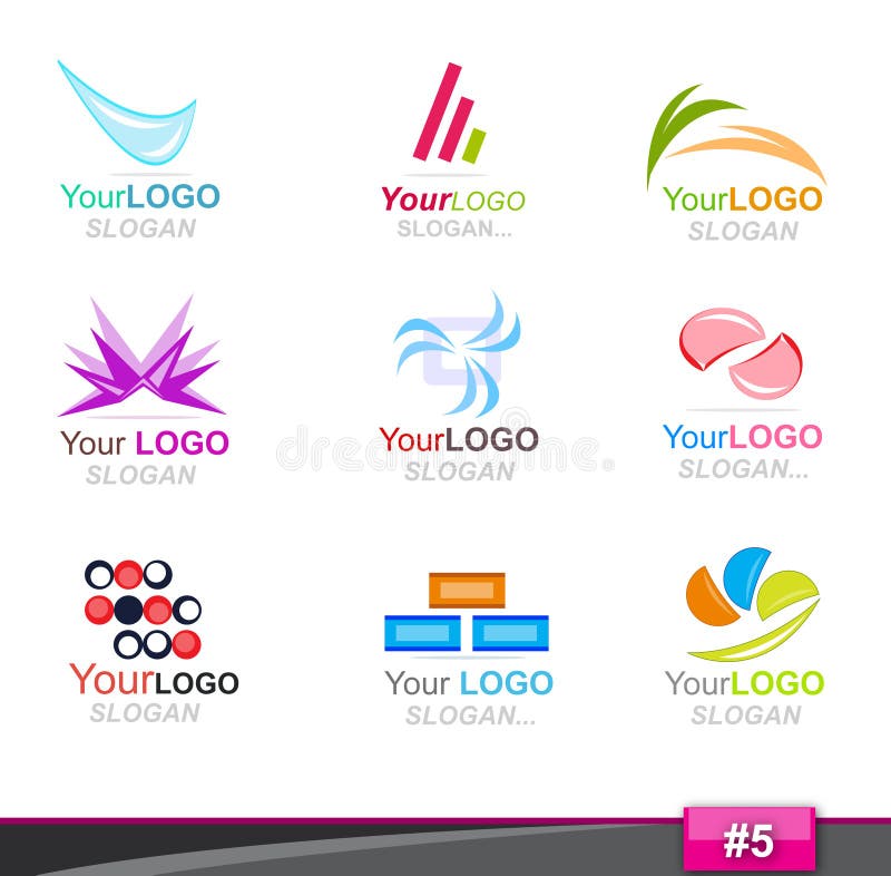 Jogo De Elementos Do Logotipo, Parte 5 Ilustração Stock - Ilustração de ...