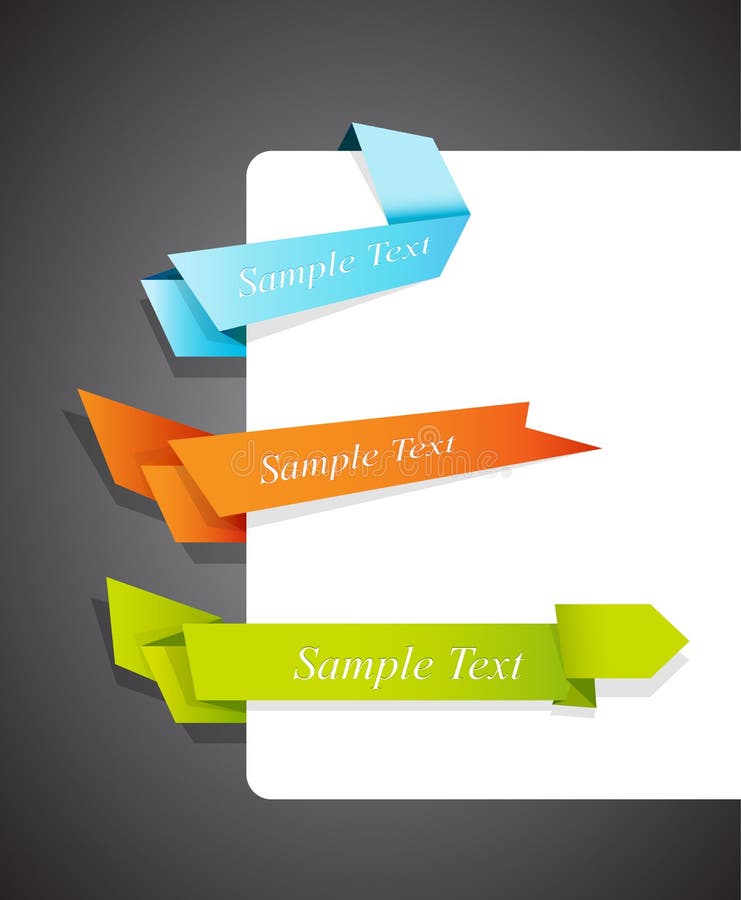Jogo De Fitas Do Origami Para Seu Texto. Ilustração do Vetor ...