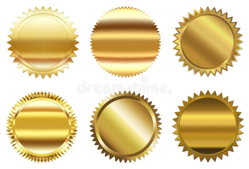Selo Dourado Com As Fitas Isoladas No Fundo Branco Elemento Do Projeto ...