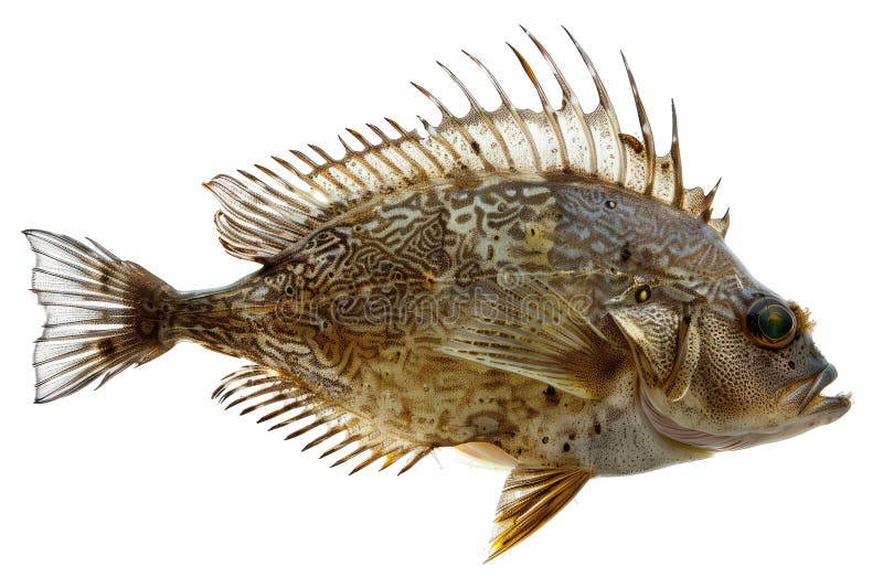 John Dory Fish Isolated on White Background. Exotic Sea Creature with ...
