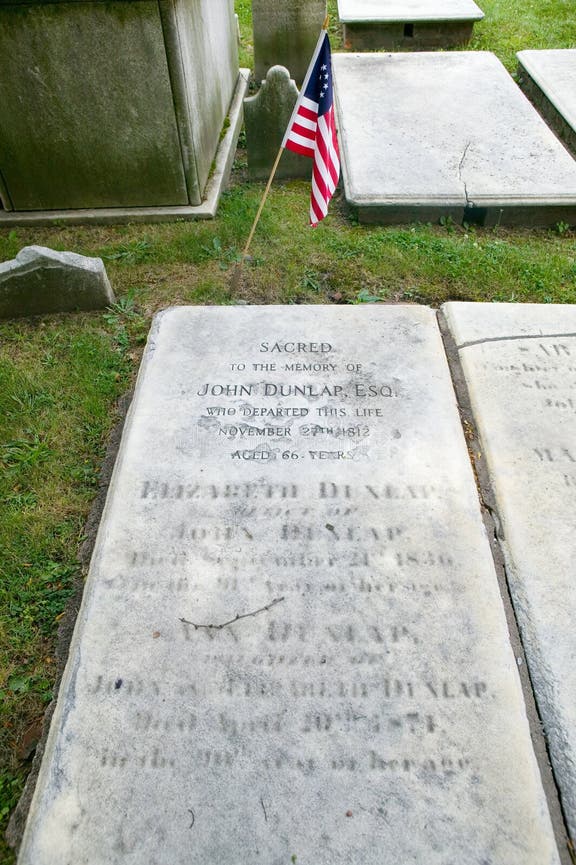 John Dunlap gravestone editorial photography. Image of american - 26901112