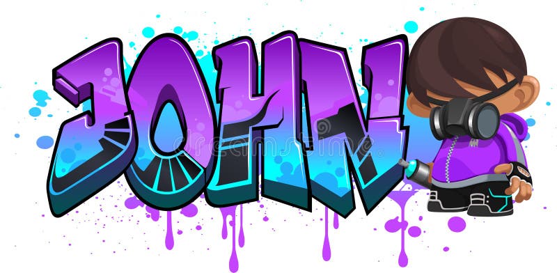 John Name Text Graffiti stock illustration. Illustration of artwork ...