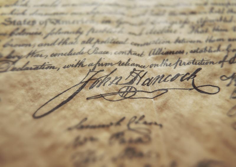John Hancock Signature on the US Constitution Stock Image - Image of ...