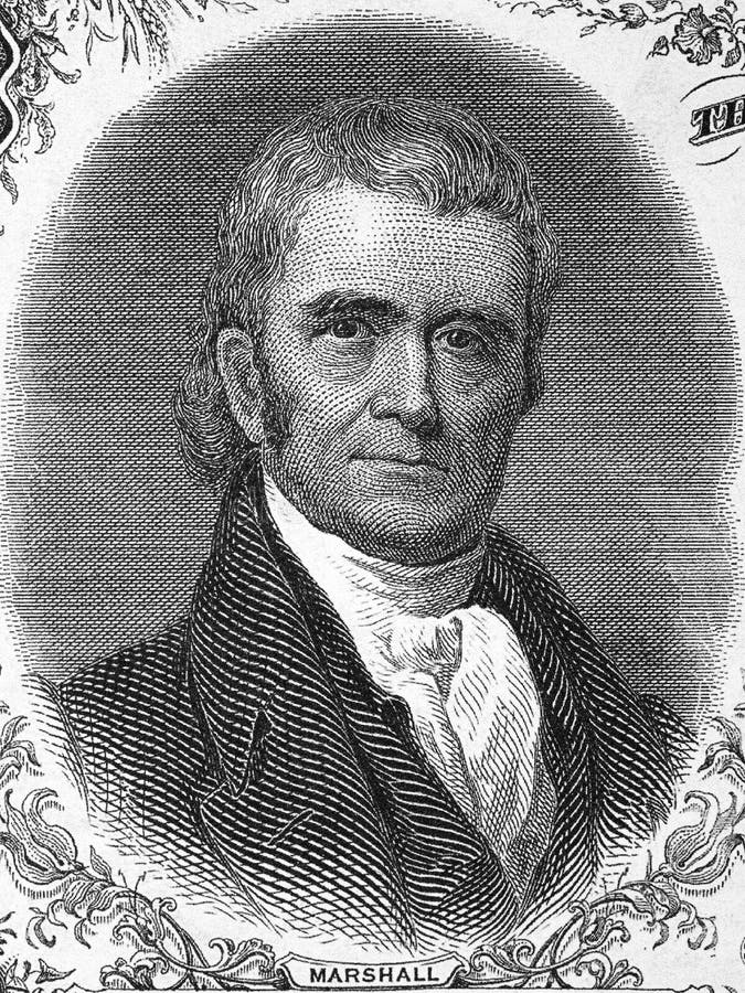 John Marshall a Portrait from American Money Stock Photo - Image of ...