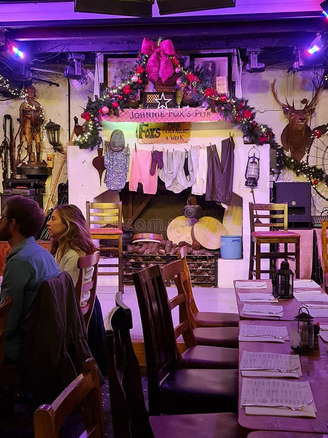 Johnnie Fox Pub Interior Room and Fireplace Editorial Stock Photo ...