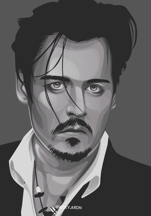 Johnny Depp Art Potrait Illustration Editorial Photography ...