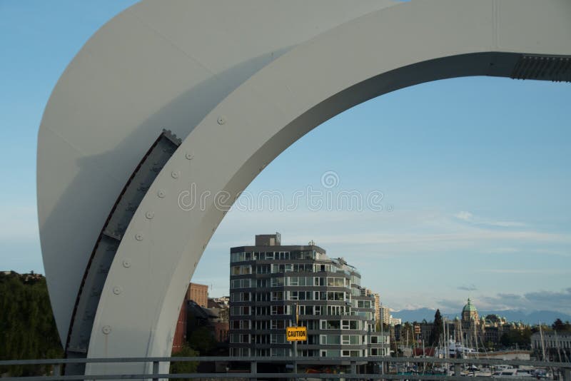 Johnson Street Bridge Frames Inner Harbor in Victoria -3 Stock Image ...