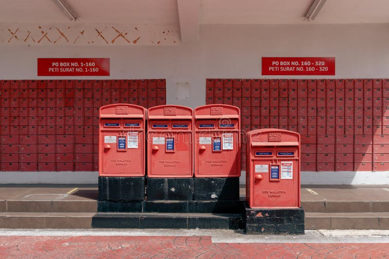 Post Office Red Mailbox in Johor Bahru, Malaysia Editorial Image ...
