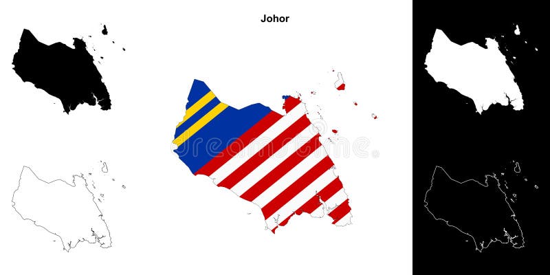 Johor outline map stock vector. Illustration of empty - 324287553