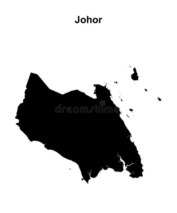Johor outline map stock vector. Illustration of silhouette - 360612677