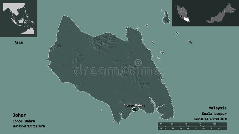 Johor, State of Malaysia,. Previews. Administrative Stock Illustration ...