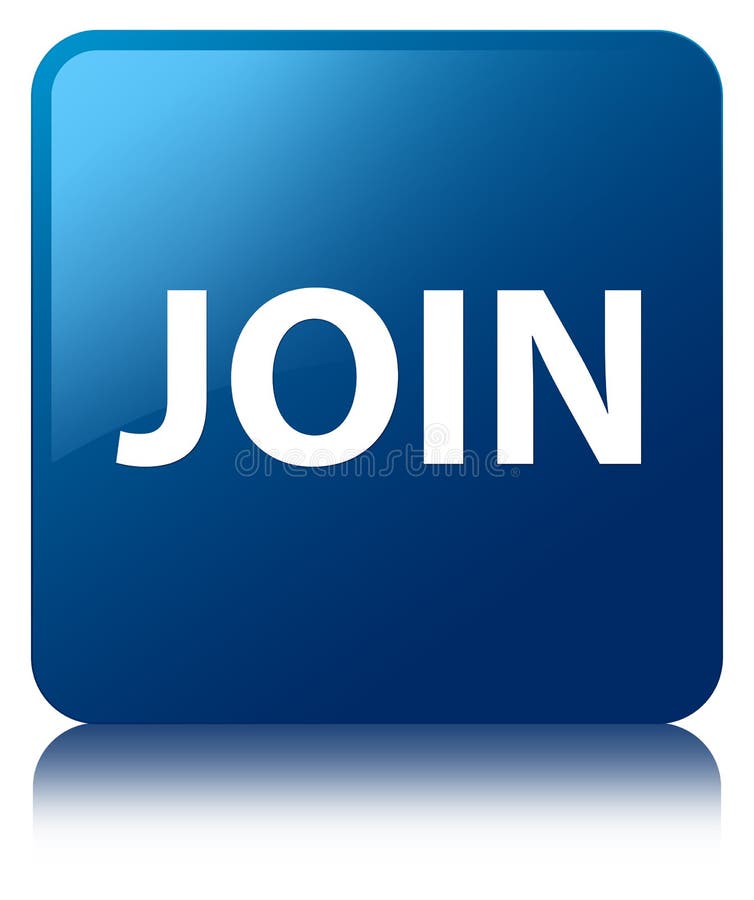 Join blue square button stock illustration. Illustration of blue - 90003655