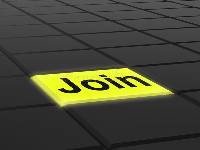 Join Us Button Means Register Volunteer or Sign Up Stock Illustration ...