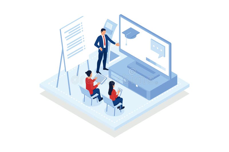 Join Class. People Joining Smart Classes Via Teaching Software, Video ...