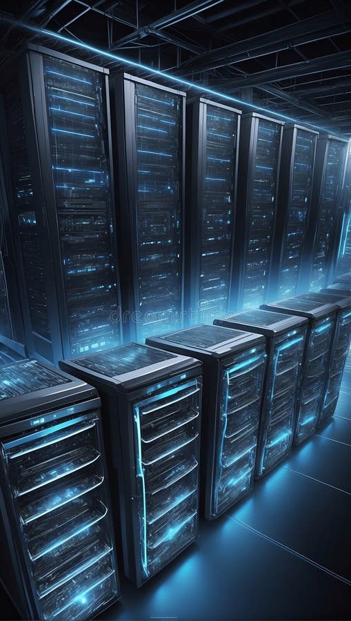 Cool Tech Harmony: Servers, Storage, Networking Brilliance. AI Generate Stock Photo - Image of ...