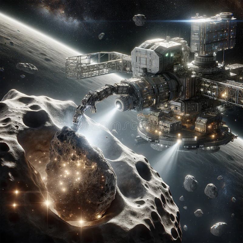 Mining the Stars: AI Generated Spacecraft Drilling into an Asteroid ...