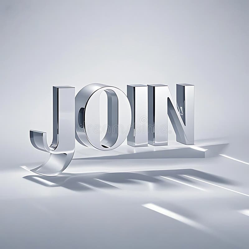 Join 3D Text Effect Isolated on a Background Stock Illustration ...