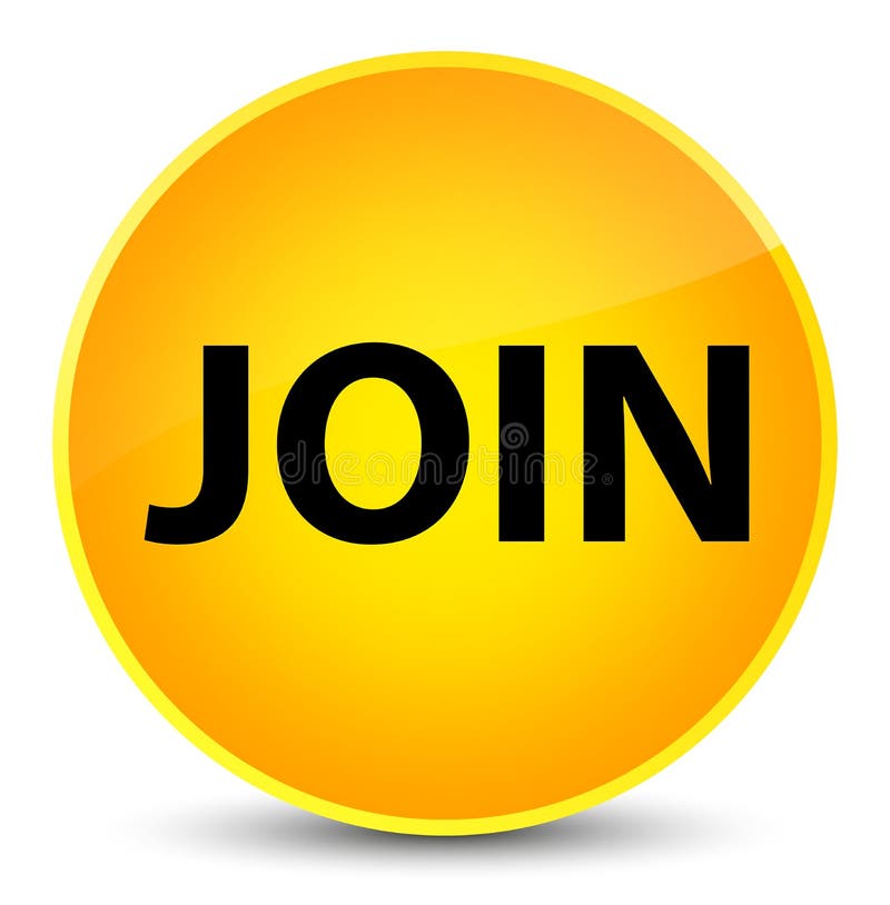 Join Elegant Yellow Round Button Stock Illustration - Illustration of ...