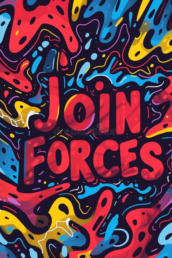 Join Forces Graffiti Art with Multicolor Abstract Background Stock ...