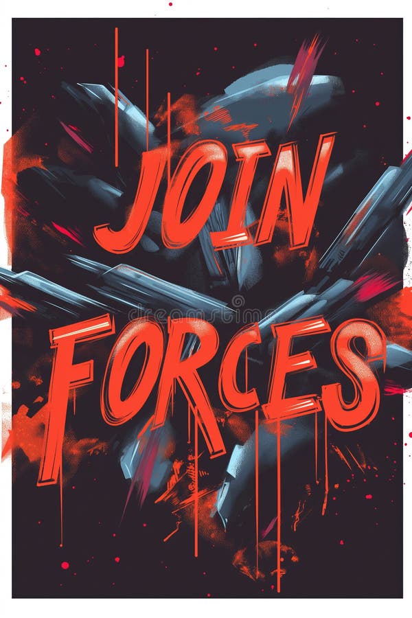 Join Forces Graffiti Artwork with Abstract Background, Stylized Text ...